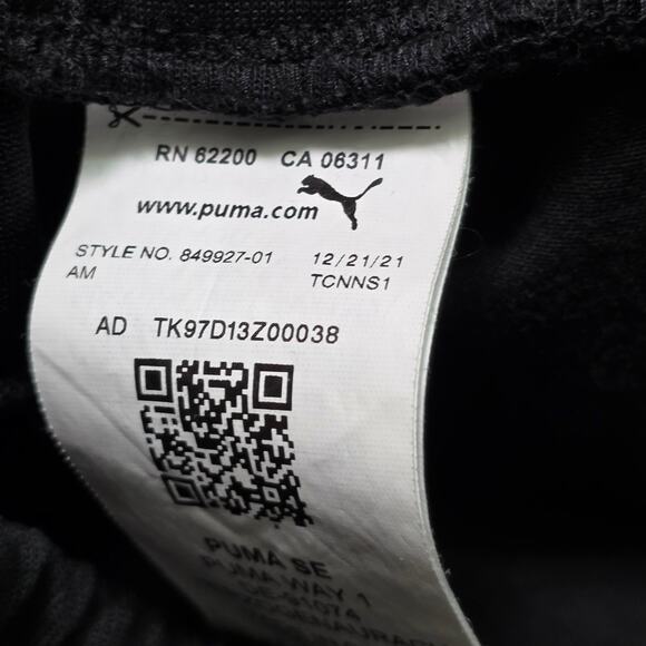Puma | Pants | Puma Sweat Pants Mens Medium Black White Logo Athletic ...